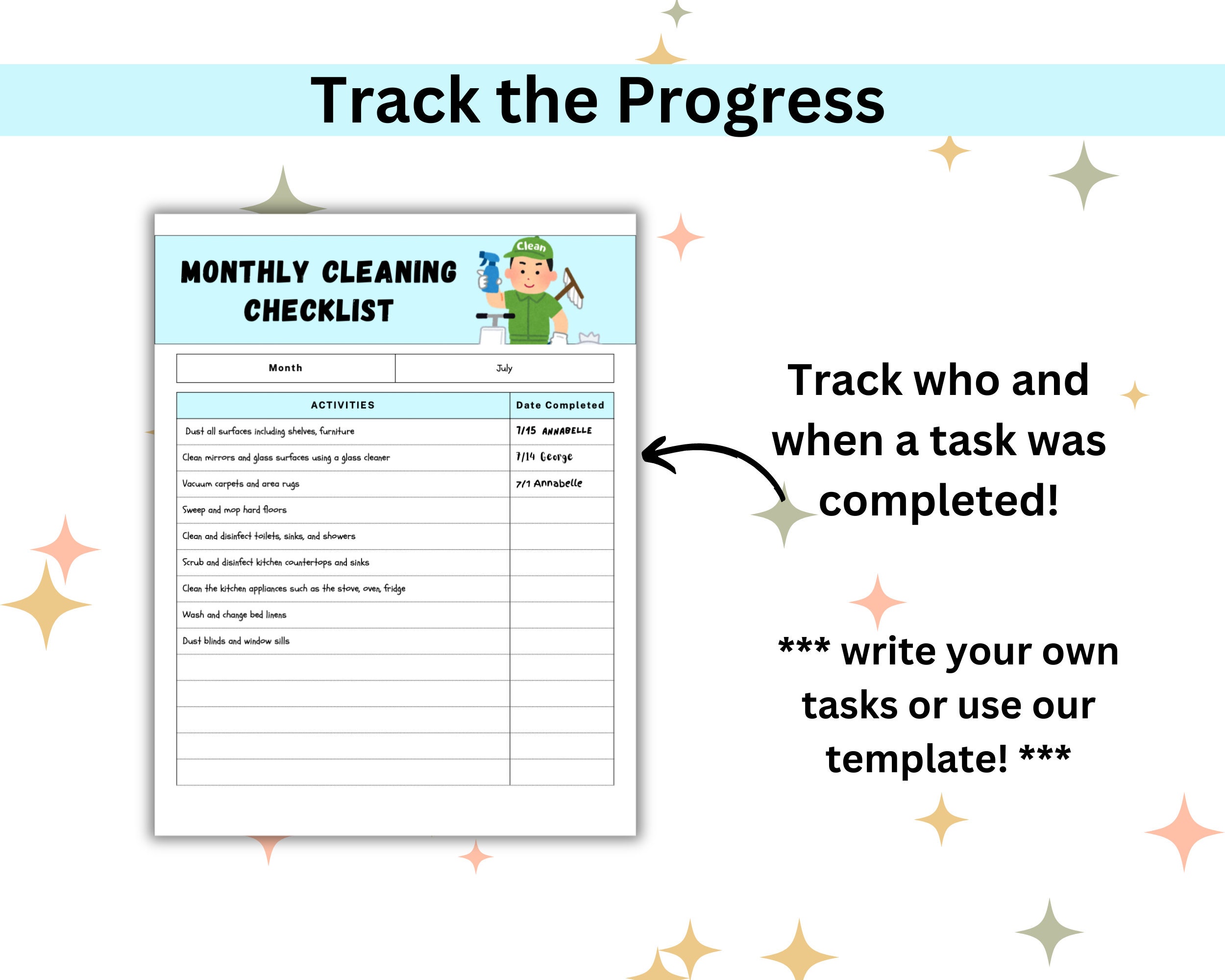 Monthly Cleaning Checklist for the Home, Professional Cleaners ...