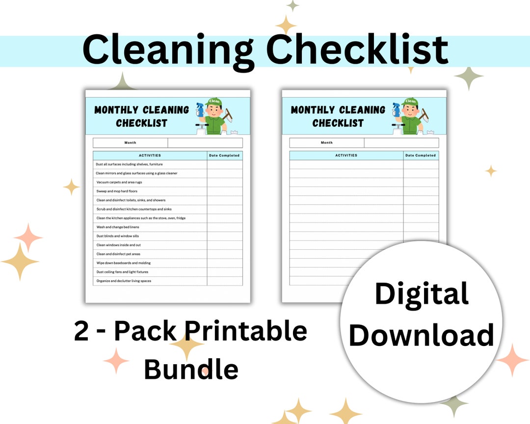 Monthly Cleaning Checklist for the Home, Professional Cleaners ...