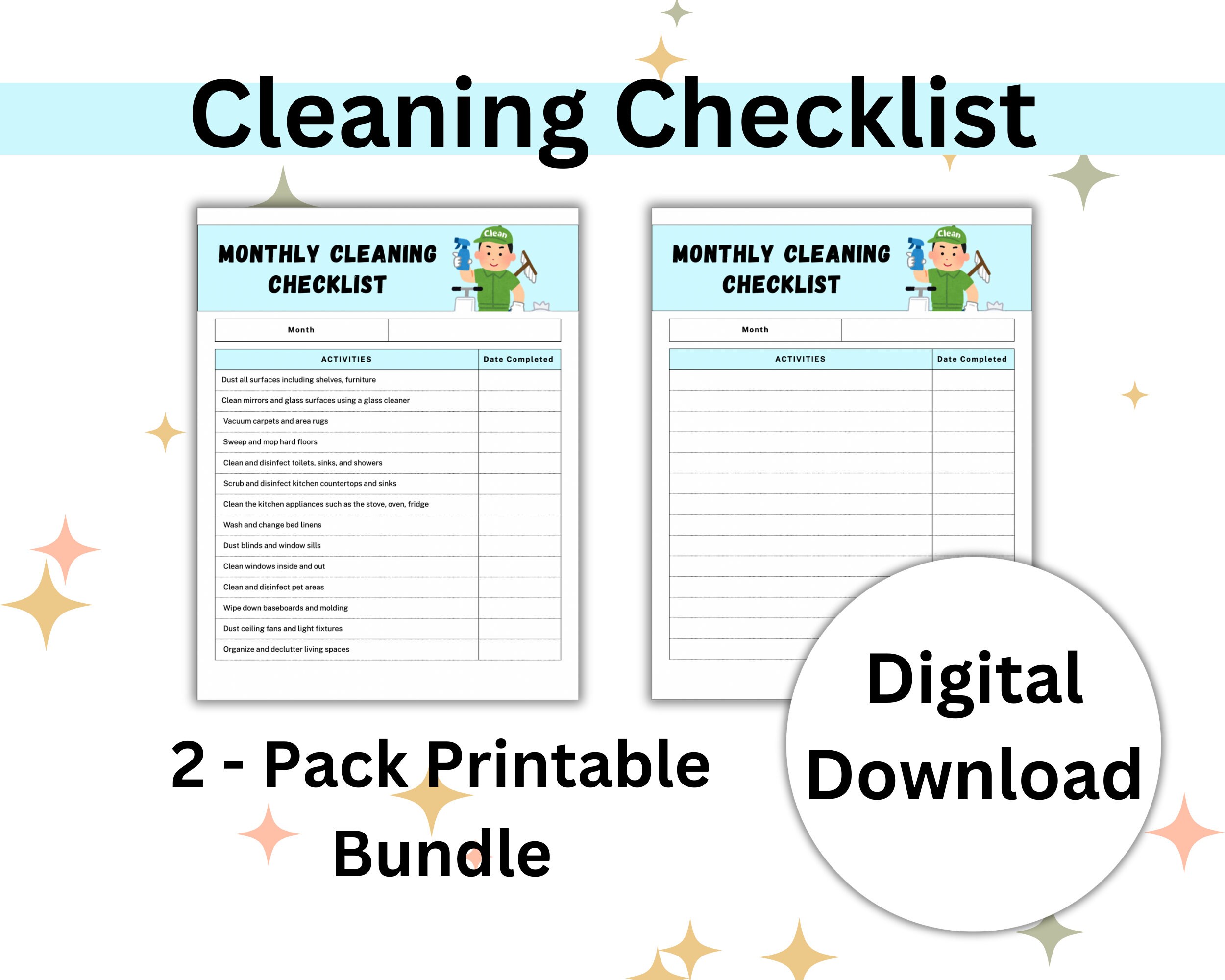 Monthly Cleaning Checklist for the Home, Professional Cleaners ...