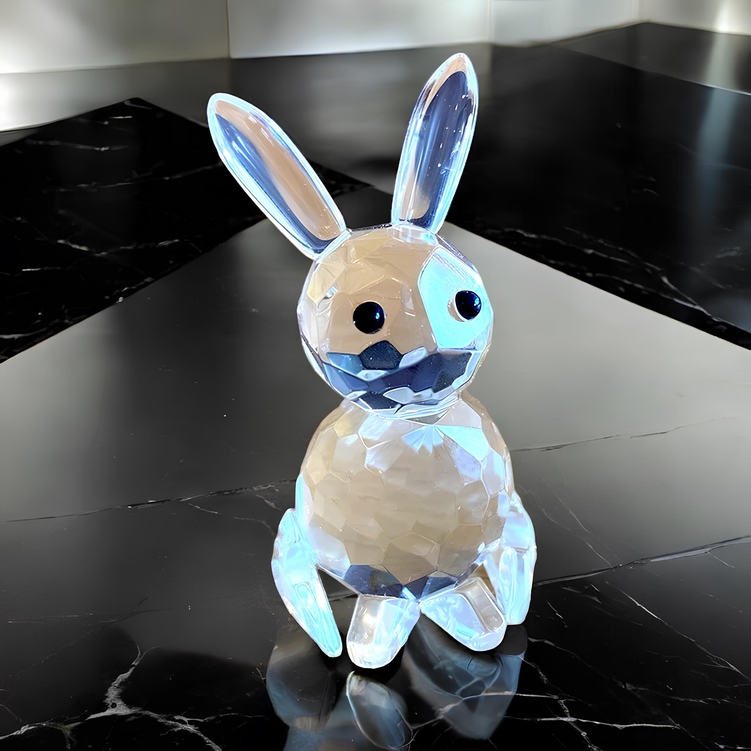 Crystal Bunny Figurine Handcrafted Crystal Animal Home & Garden ...