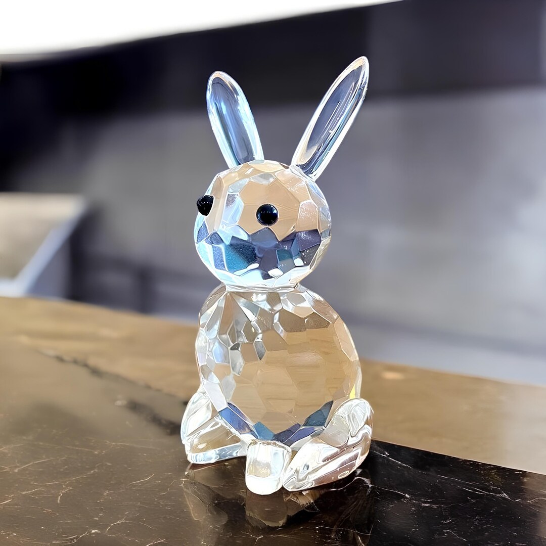 Crystal Bunny Figurine Handcrafted Crystal Animal Home & Garden ...