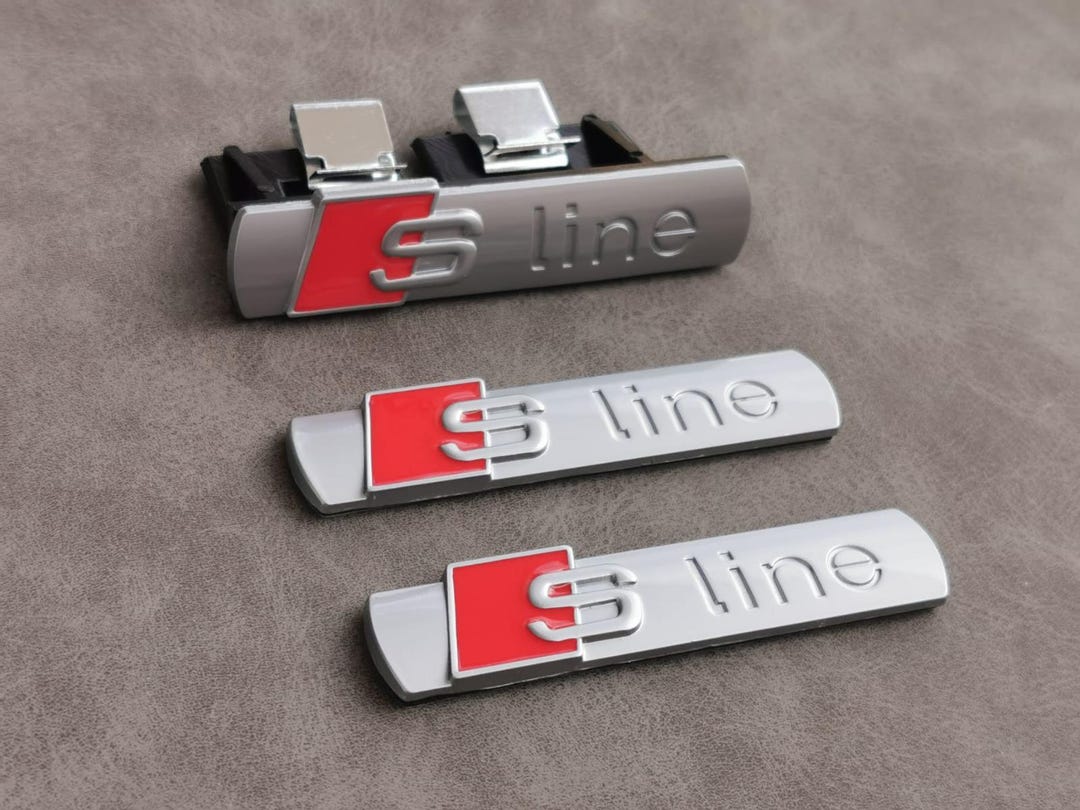 SET Front Grill S Line Emblem Set Plus 2 Side Logos Car Accessories A1 ...