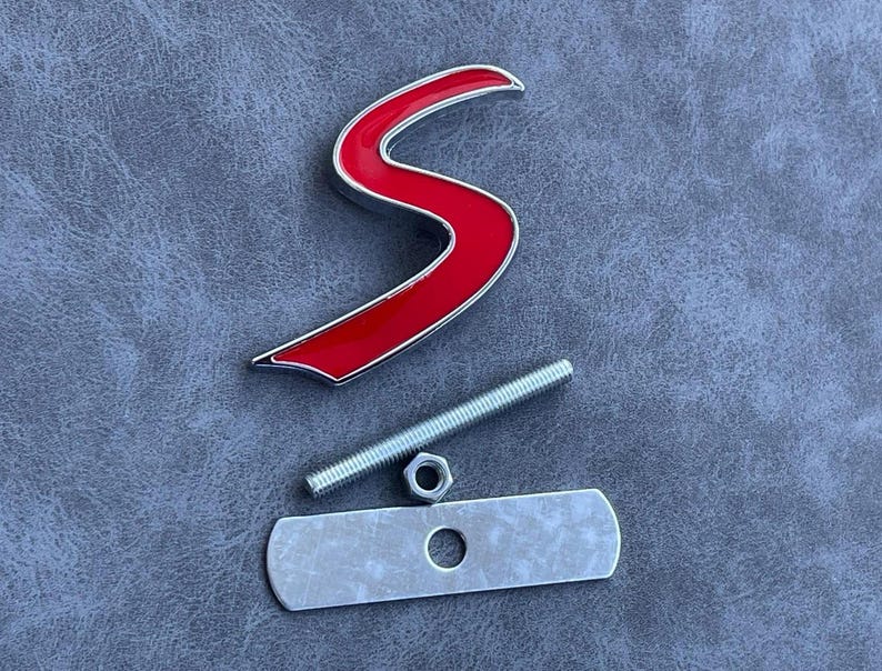 S Logo Badge for Mini Cooper S Grille Grill Decorative Car Accessory ...