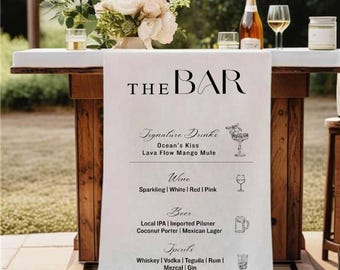Linen Fabric Wedding Bar Sign - Etsy Canada