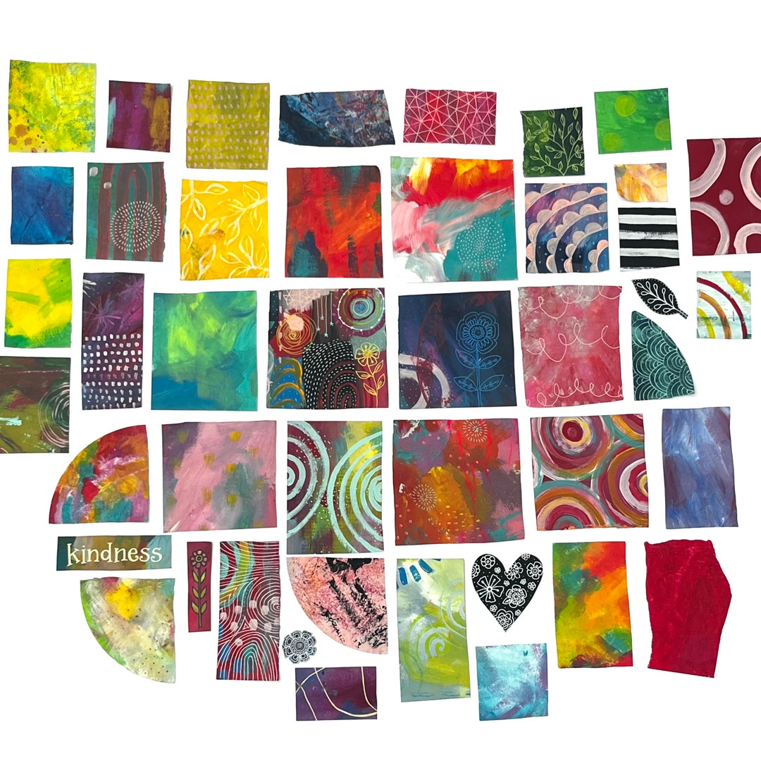 40 Handpainted Collage Papers - Etsy