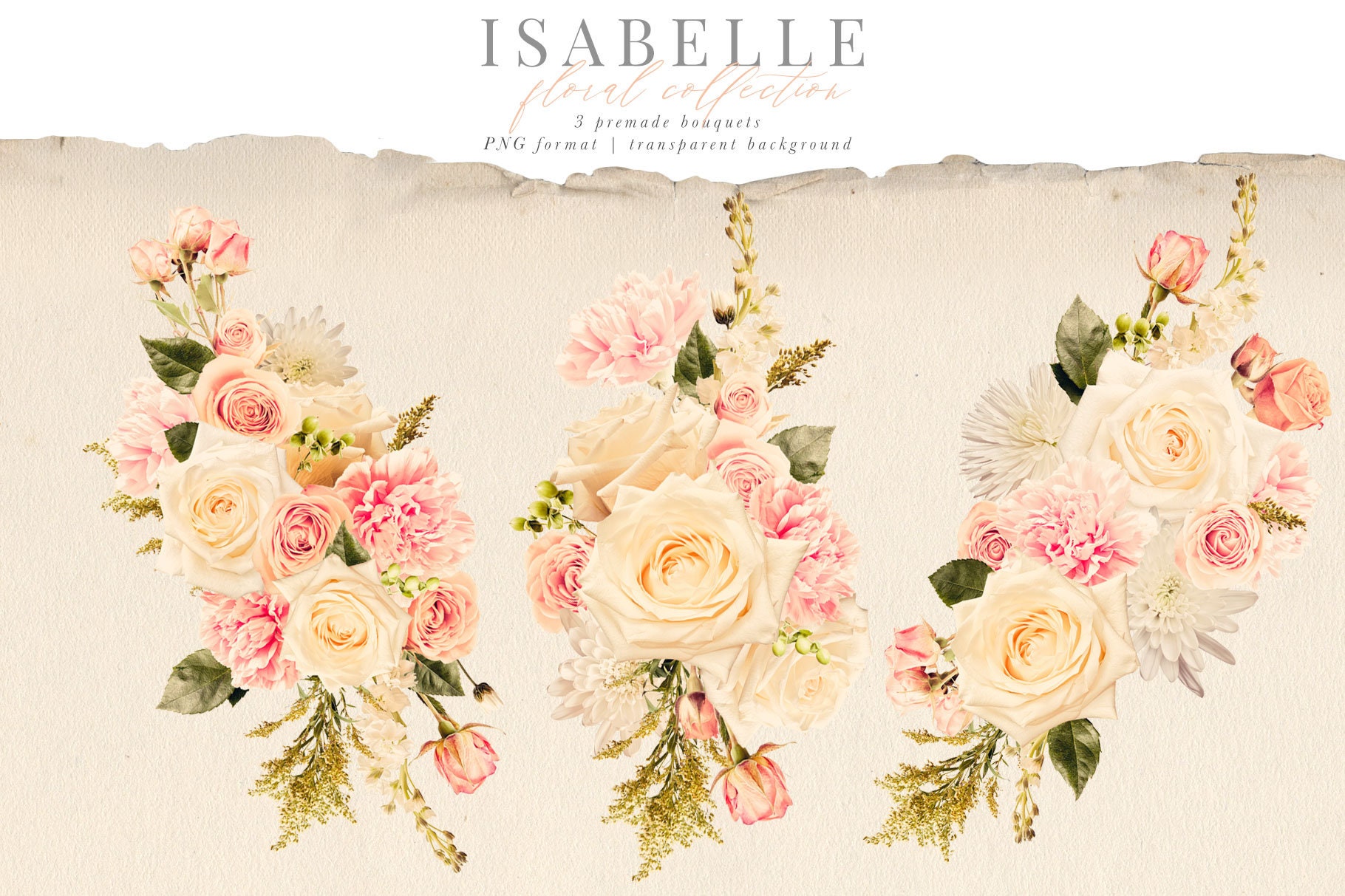 Isabelle Floral Graphics Clip Art Collection Commercial Use - Etsy