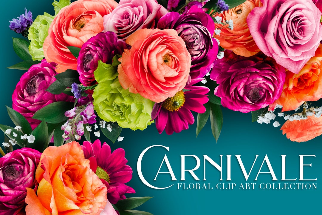 Carnivale Floral Clip Art & Pattern Graphics Collection - Commercial ...