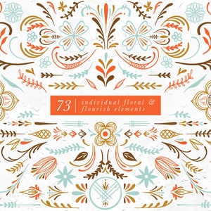 Nordic Fable Scandinavian Folk Art Clip Art Kit - Commercial Use - Etsy