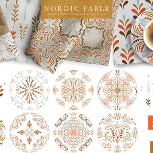 Nordic Fable Scandinavian Folk Art Clip Art Kit - Commercial Use - Etsy
