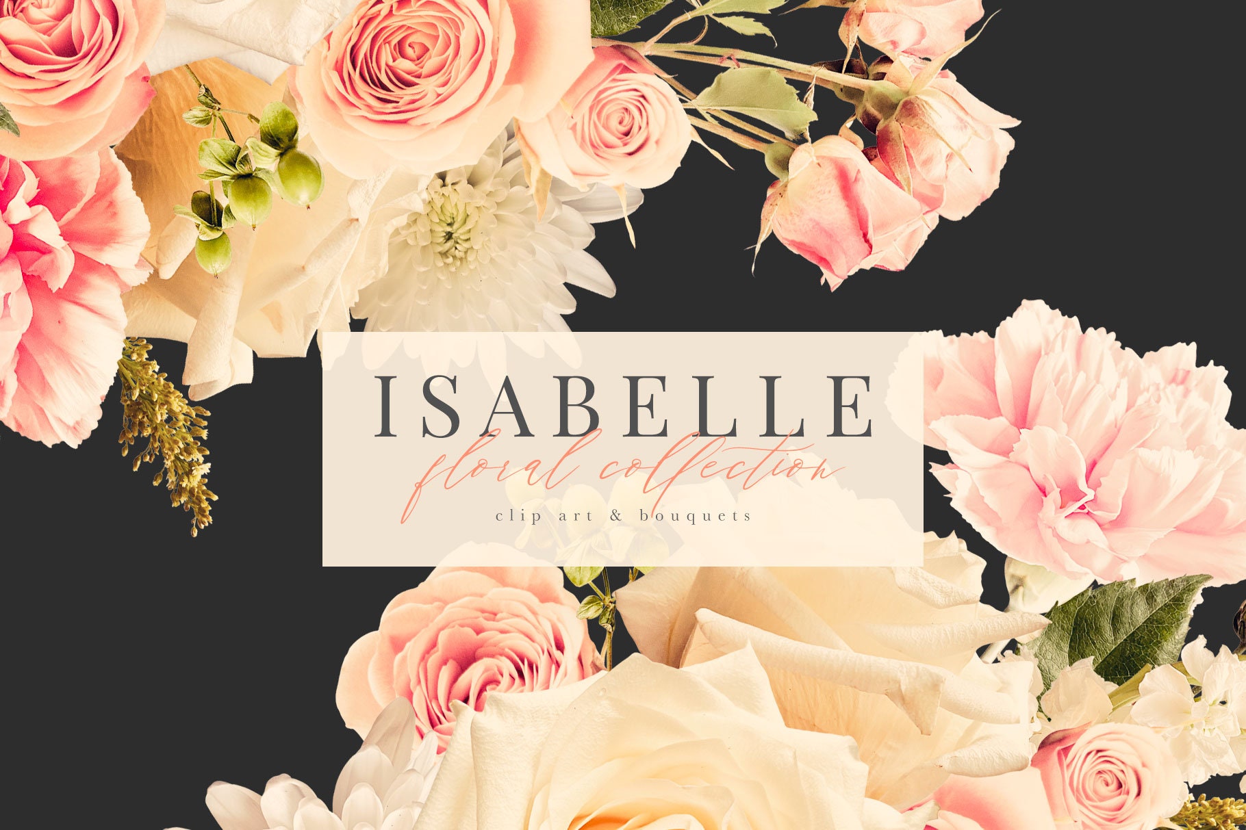 Isabelle Floral Graphics Clip Art Collection Commercial Use | Etsy