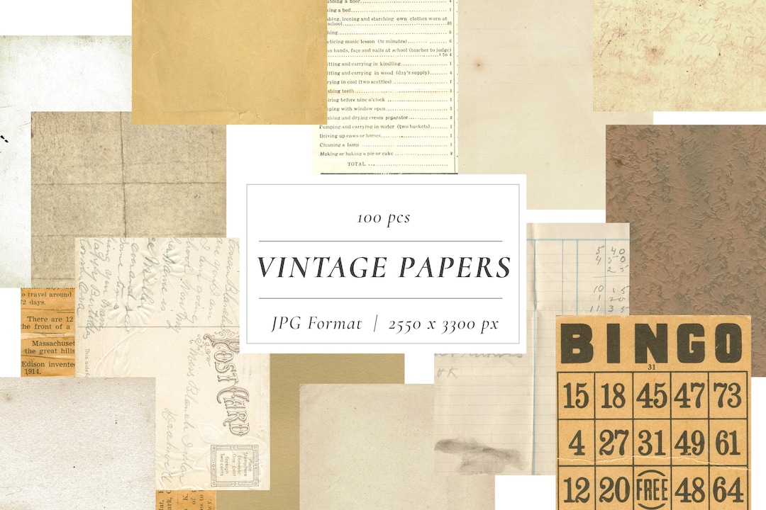 Vintage Digital Paper Collection - Printable - Junk Journal ...