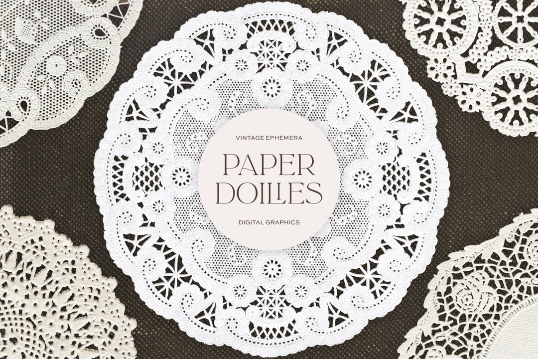 Vintage Lace Paper Doilies - Digital Graphics - Clip Art - Commercial ...