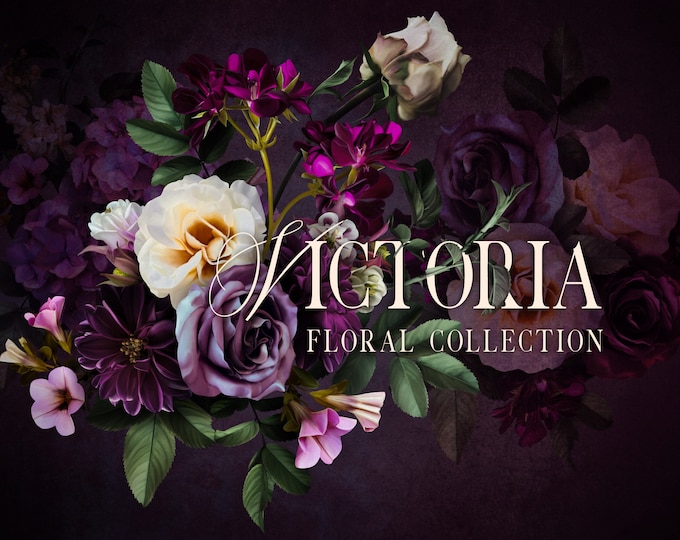 Moody Gothic Floral Clip Art & Digital Graphics Collection Commercial ...
