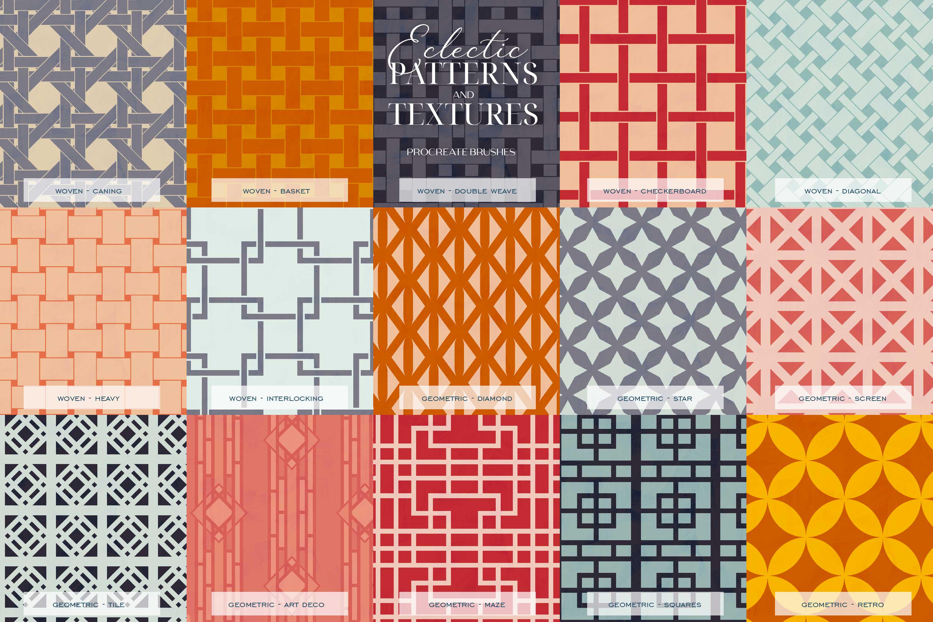 Eclectic Patterns & Textures Procreate Brush Collection - Etsy