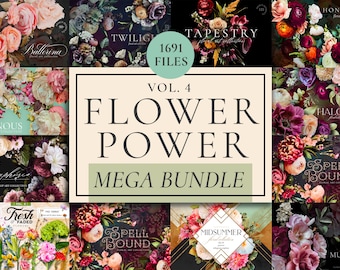Flower Power Clipart Graphics Bundle Vol 3 - Commercial Use - Etsy