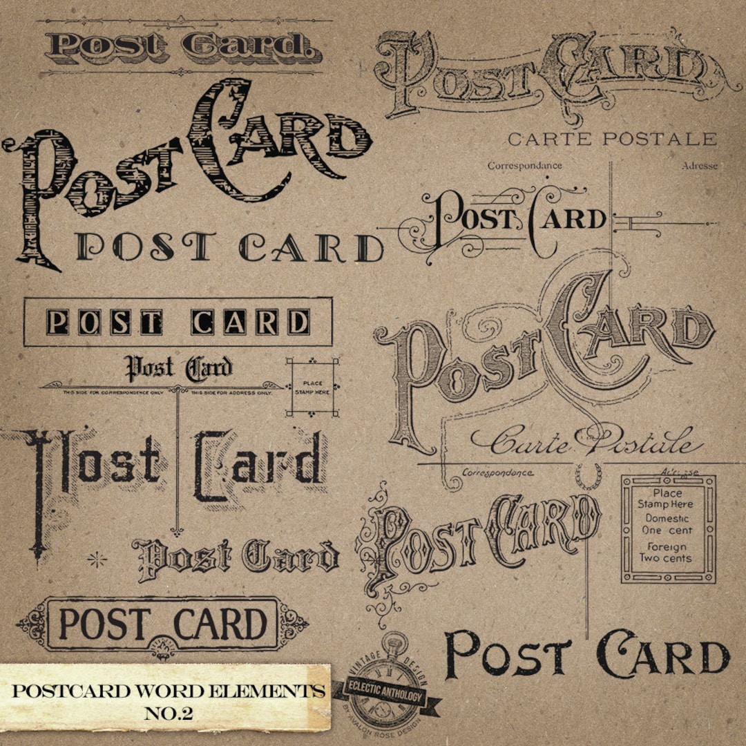 Postcard Word Art Graphics: .png & Vector (instant Download) - Etsy