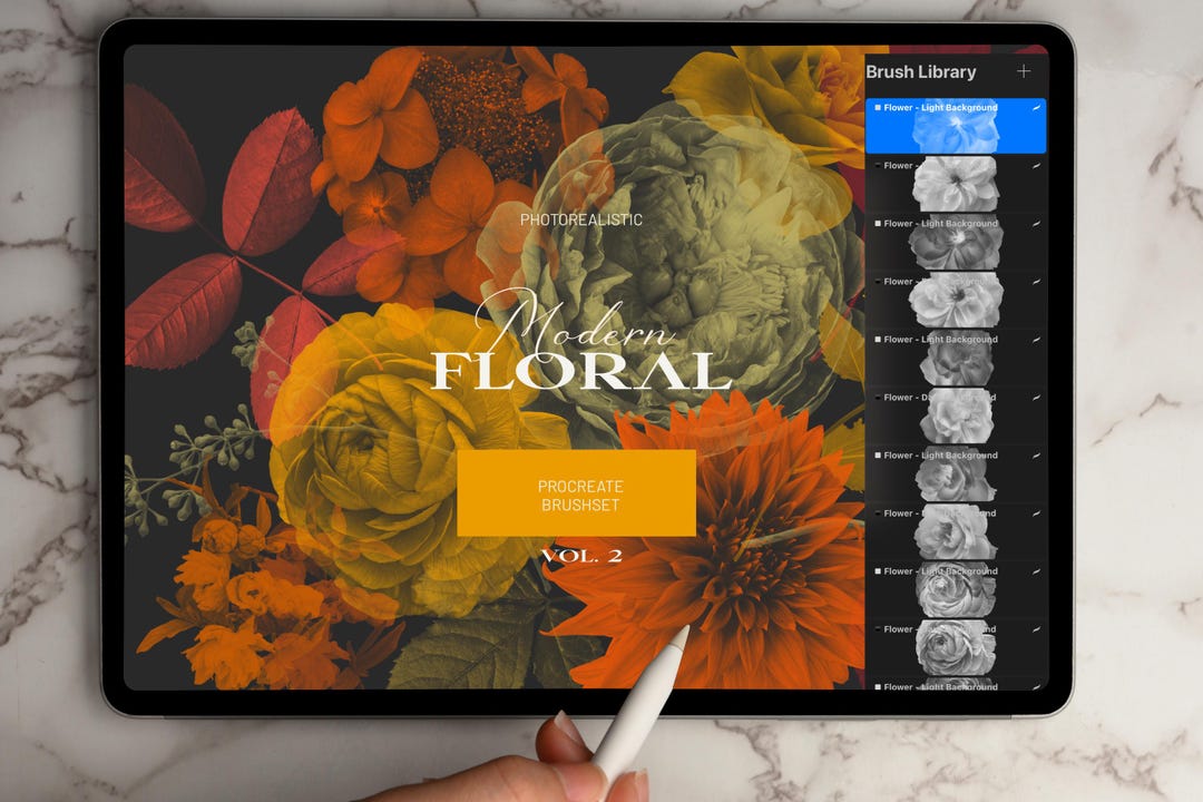 Modern Floral Procreate Stamp Brush Kit Vol. 2 - Etsy