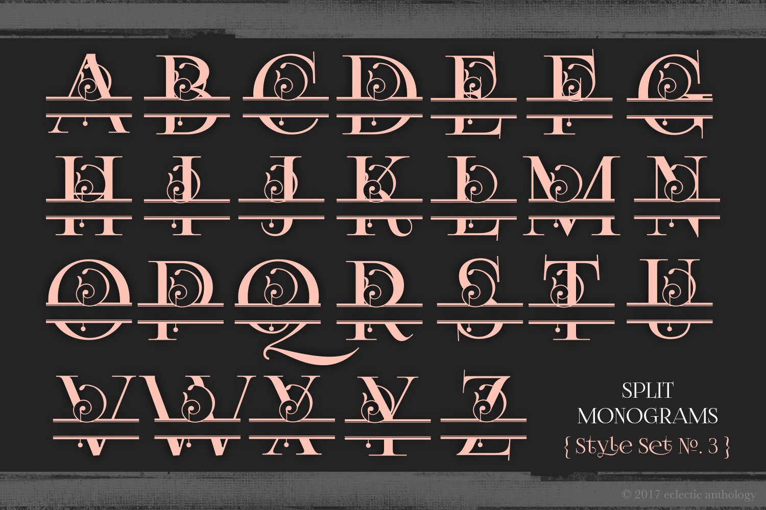 Split Monograms Vector Toolkit Graphics Clip Art Commercial - Etsy