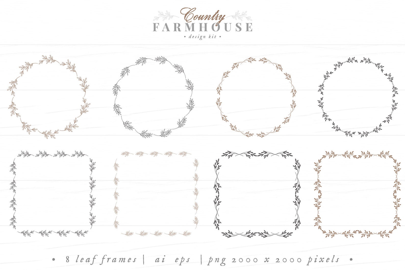 Country Farmhouse Design Kit Graphics Clip Art Commercial | Etsy