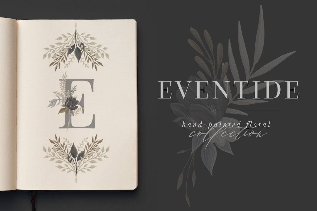 Eventide Floral Monograms, Logos, Patterns, & Clip Art - Etsy