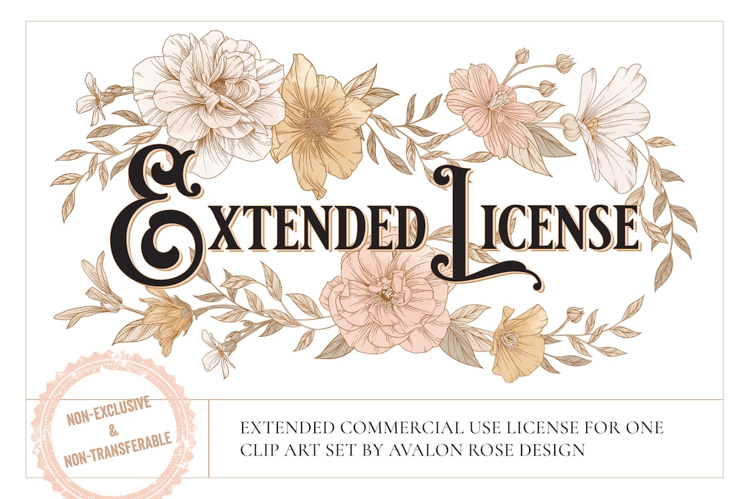 Extended License: Avalon Rose Design Clip Art Set - Etsy