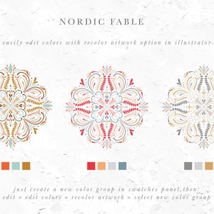 Nordic Fable Scandinavian Folk Art Clip Art Kit - Commercial Use - Etsy