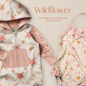 Wildflower Floral Clip Art + Pattern Collection + Illustration ...