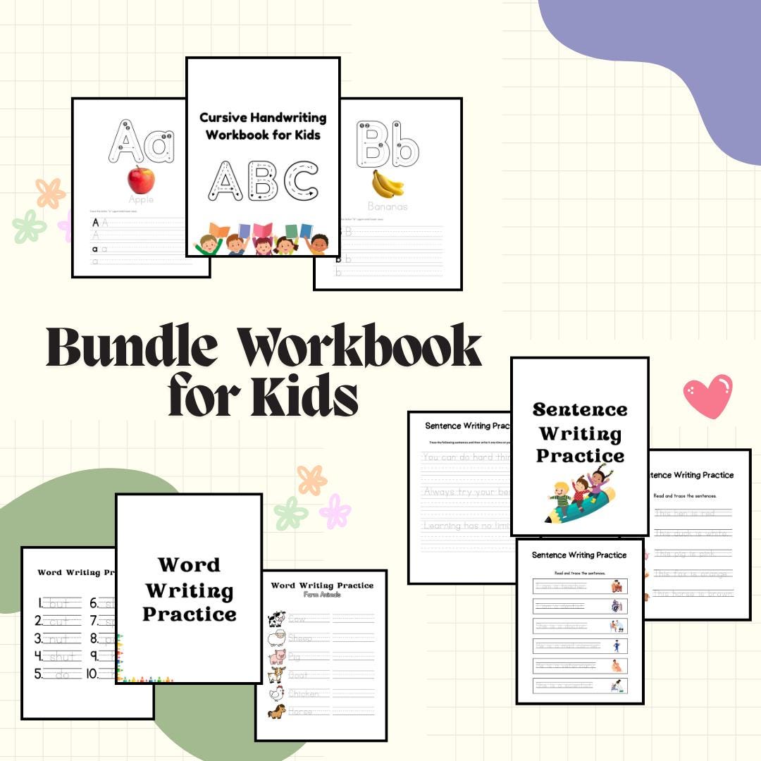Busy Workbook for Kids – A Complete Cursive Handwriting Practice - Etsy