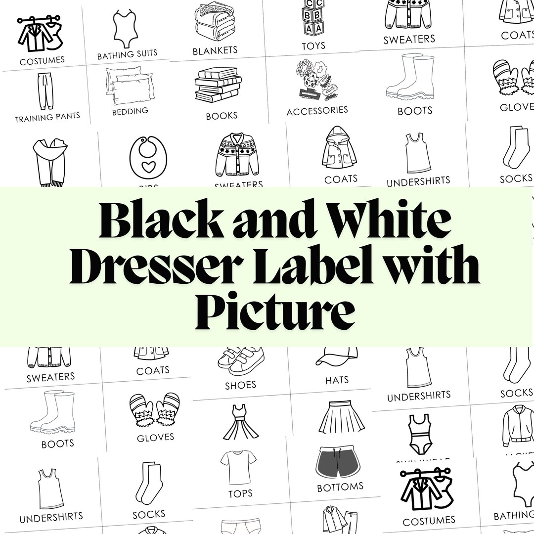 Printable Dresser Labels Organize the Kids' Bedroom, and Closet ...