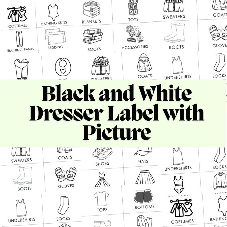 Printable Dresser Labels Organize the Kids' Bedroom, and Closet ...