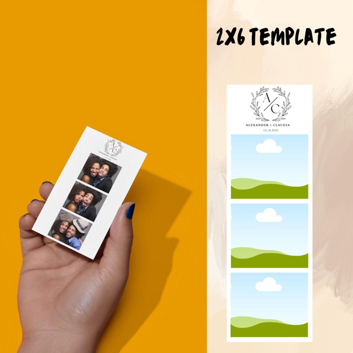 Modern Minimalist Photo Booth Strip Template for Weddings Available in ...