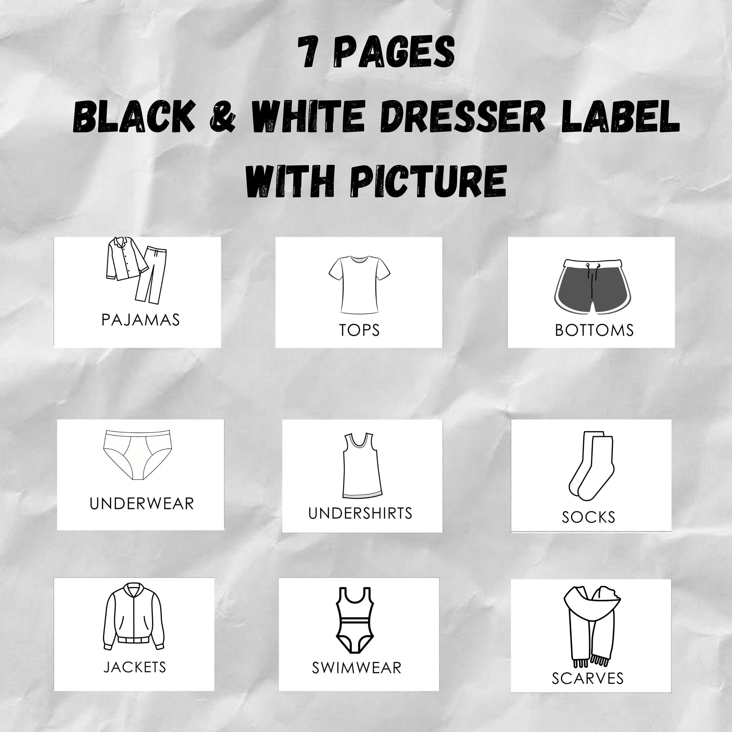 Printable Dresser Labels Organize the Kids' Bedroom, and Closet ...