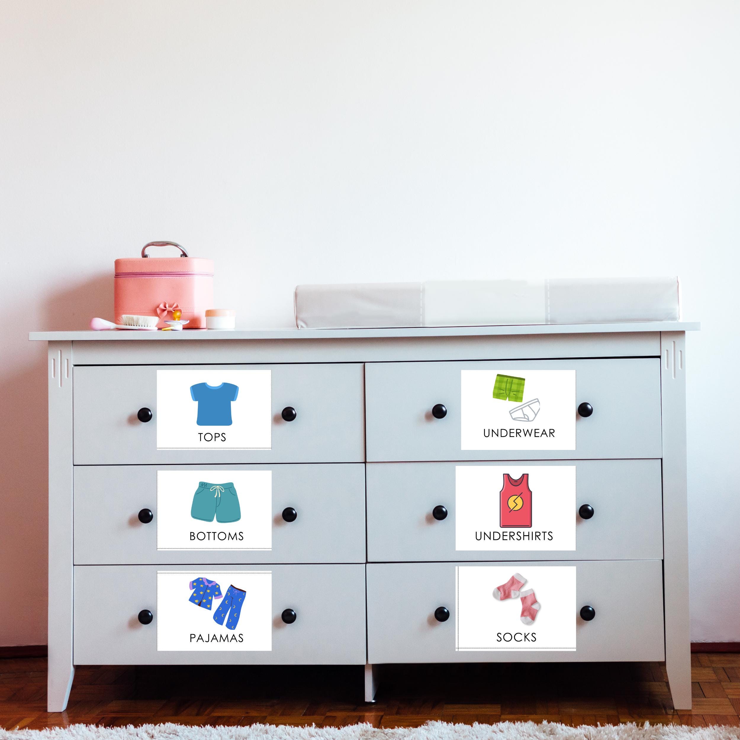 Dresser Labels Printable With Colored Pictures Organize Kids' Bedroom ...