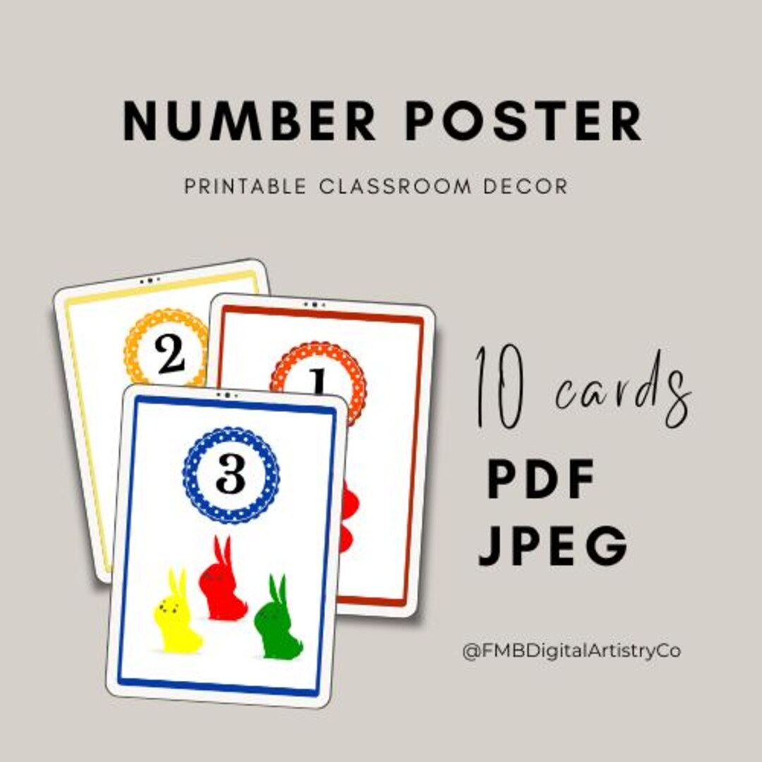 Printable Classroom Math Number Posters | Early Learning Number Posters ...