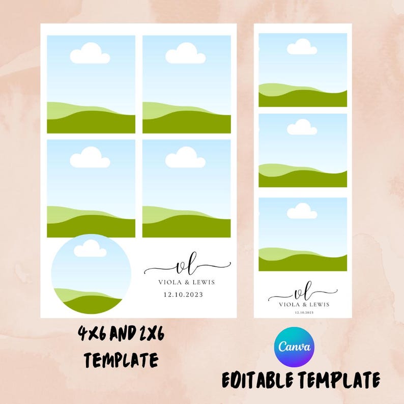 Minimalist Photo Booth Strip Template for Weddings Available in 2x6 and ...
