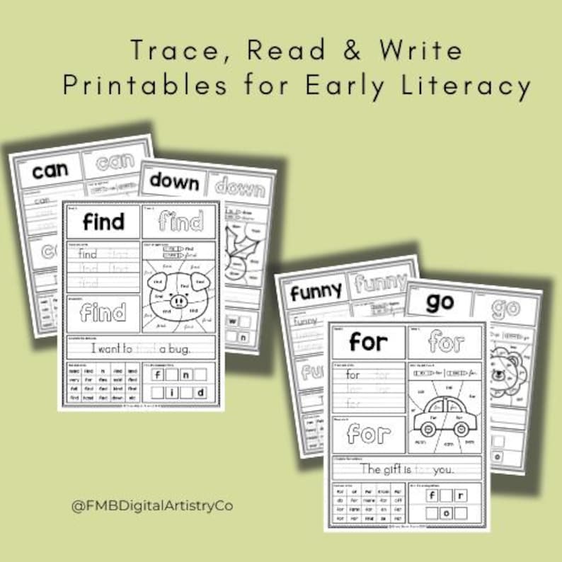 Preschool Dolch Sight Word Worksheets | Trace, Read & Write Printables ...