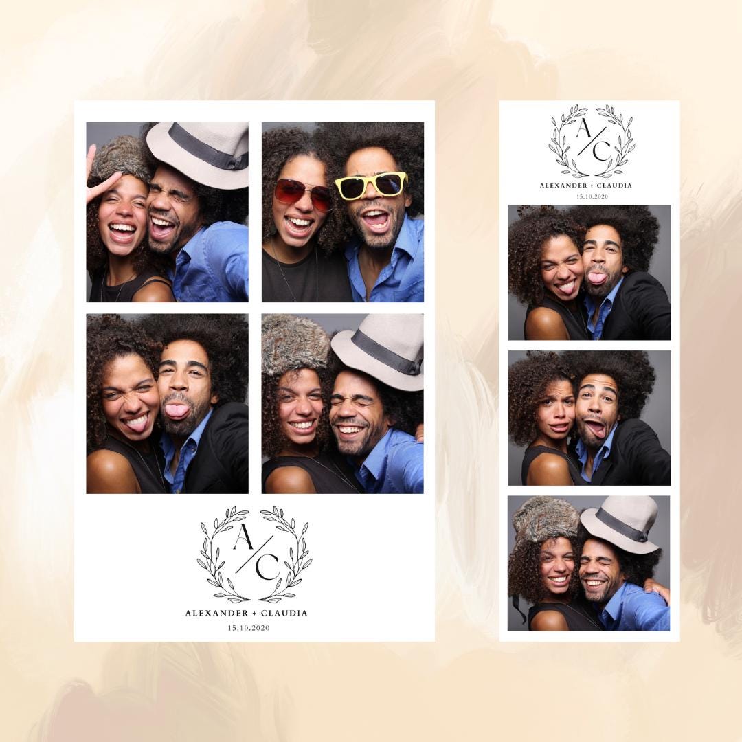 Modern Minimalist Photo Booth Strip Template for Weddings Available in ...