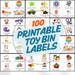 Toy Storage Labels DIY Printable Colorful Personalize for Your Kids ...