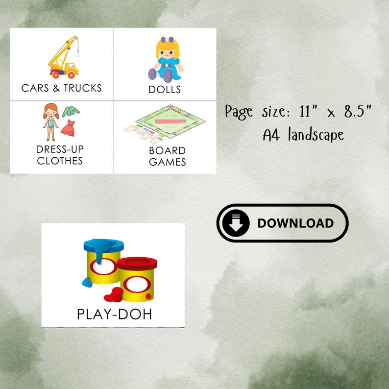 Toy Storage Labels DIY Printable Colorful Personalize for Your Kids ...