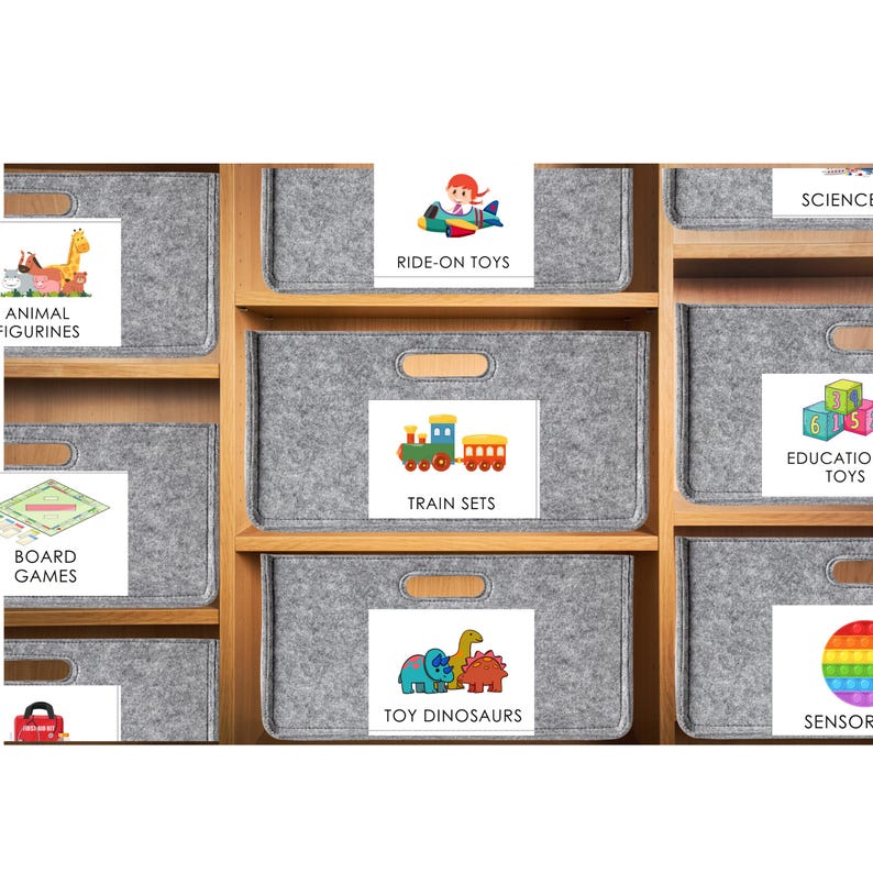 Toy Storage Labels DIY Printable Colorful Personalize for Your Kids ...