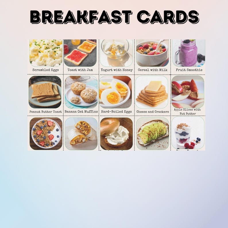 Meal Planner Schedule Behavior Chart and Task Cards for Kids Visual Aid ...