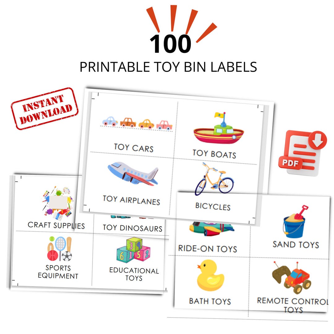 Printable Toy Storage Labels, DIY and Personalize Playroom Organization ...