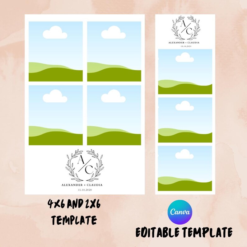 Modern Minimalist Photo Booth Strip Template for Weddings Available in ...