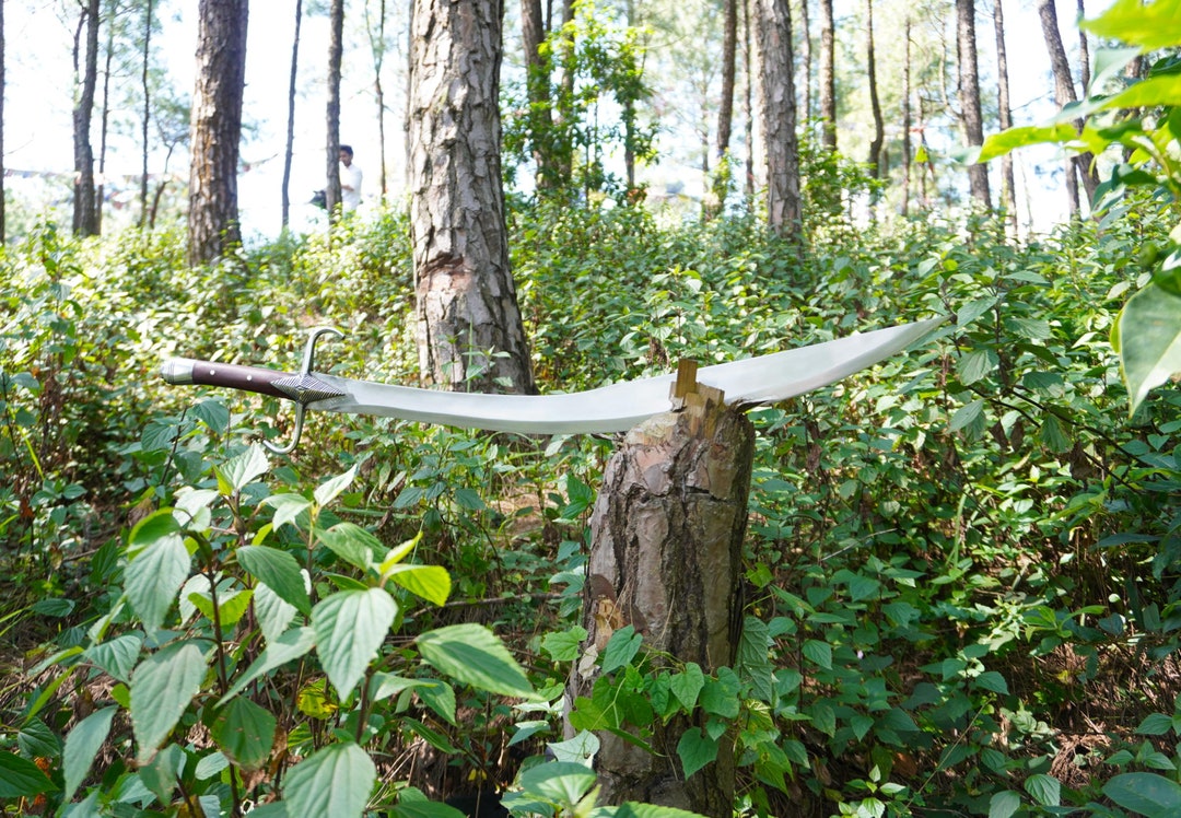 Hand-forged Carbon Steel Scimitar Sword: Historical Curved Blade With ...