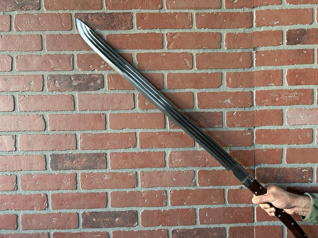 Hand-forged 43-inch Carbon Steel Sword: Intricate Engraved Blade - Etsy
