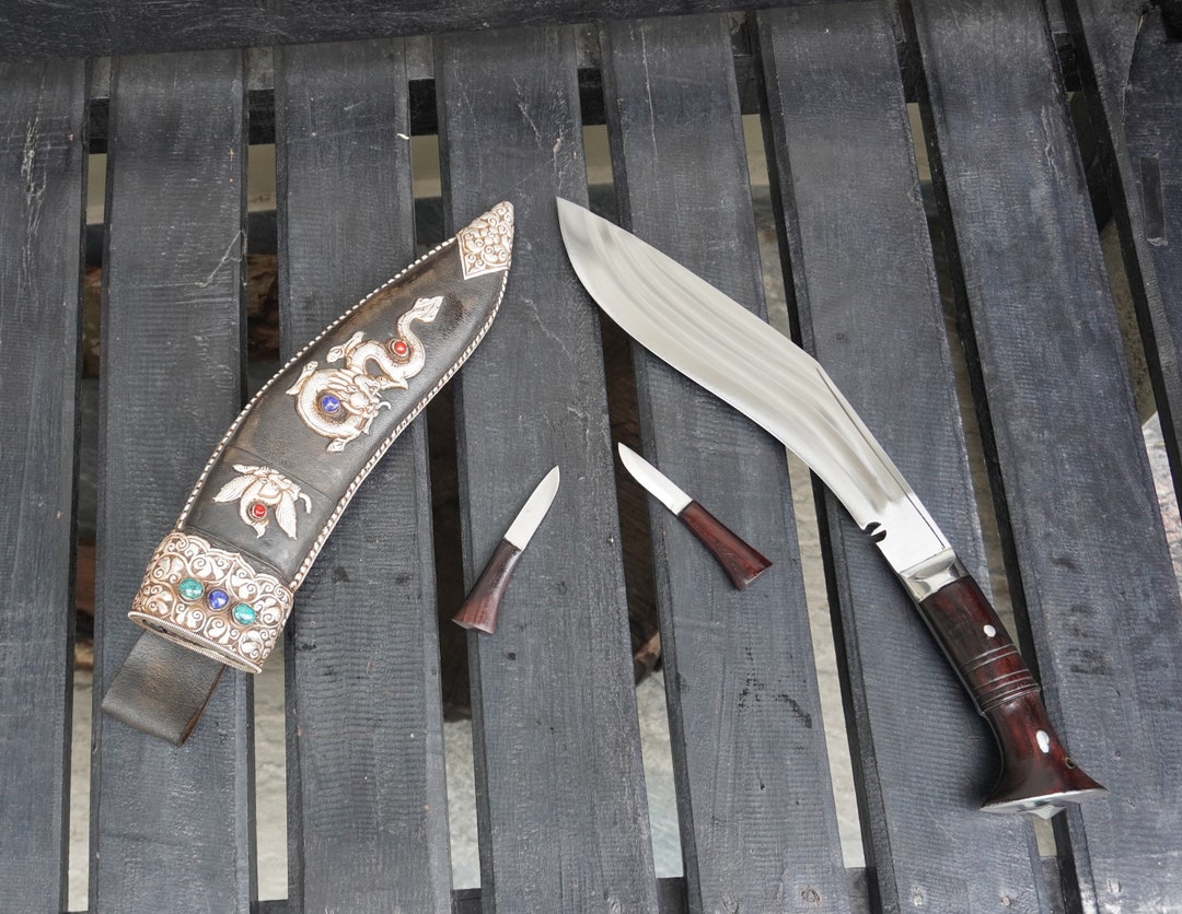 Authentic Hand-forged Gurkha Kukri Knife With Ornate Sheath, Ready to ...