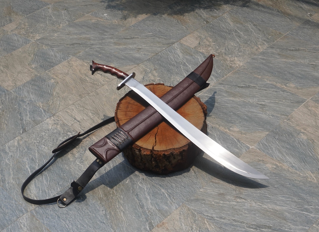 35 Hand-forged Long Blade Historical Scimitar Sword With Leather Sheath ...