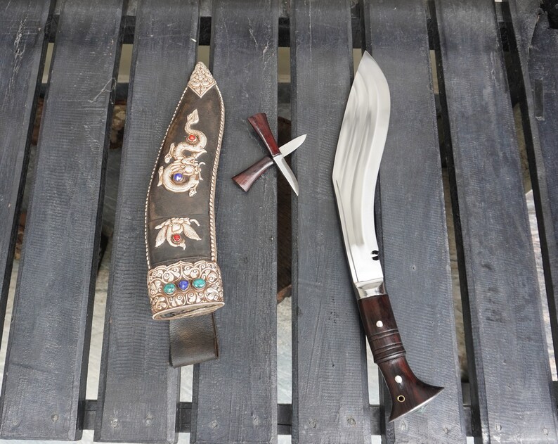 Authentic Hand-forged Gurkha Kukri Knife With Ornate Sheath, Ready to ...
