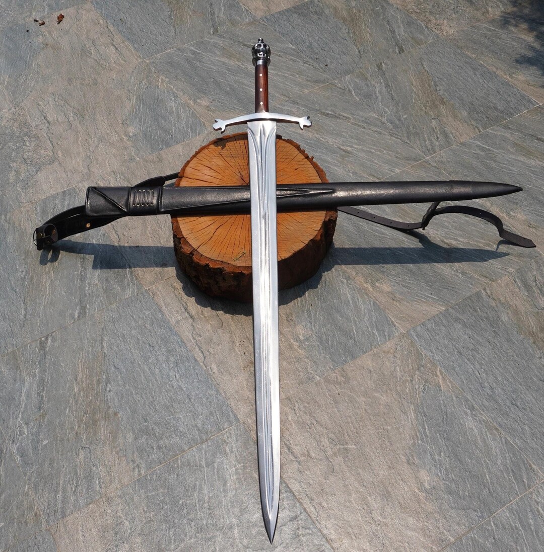 Hand-forged Carbon Steel Viking Longsword: Engraved Fantasy Medieval ...