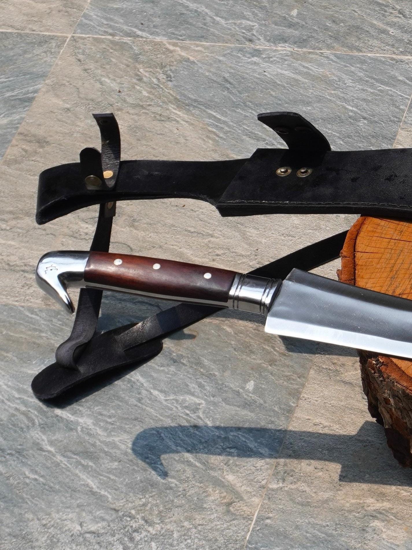 Hand-forged Carbon Steel Scimitar Sword With Leather Sheath (35.2 ...